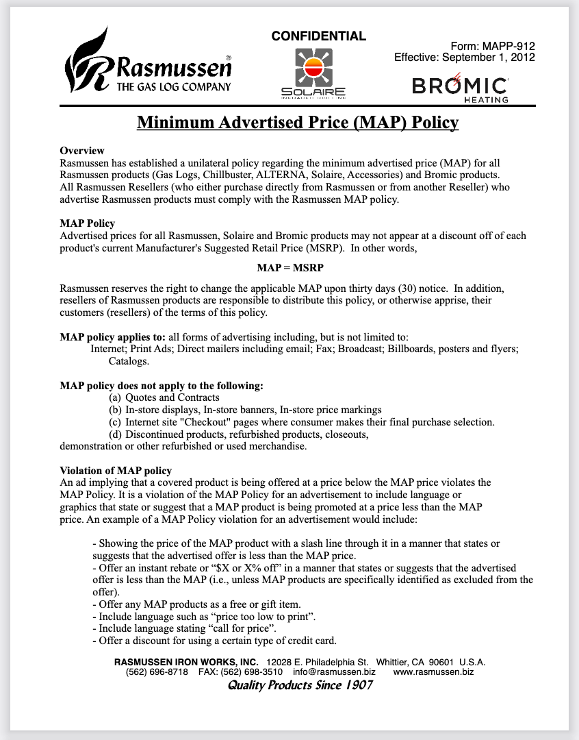 test doc display | Rasmussen Gas Logs, Grills, Radiant Patio Heaters